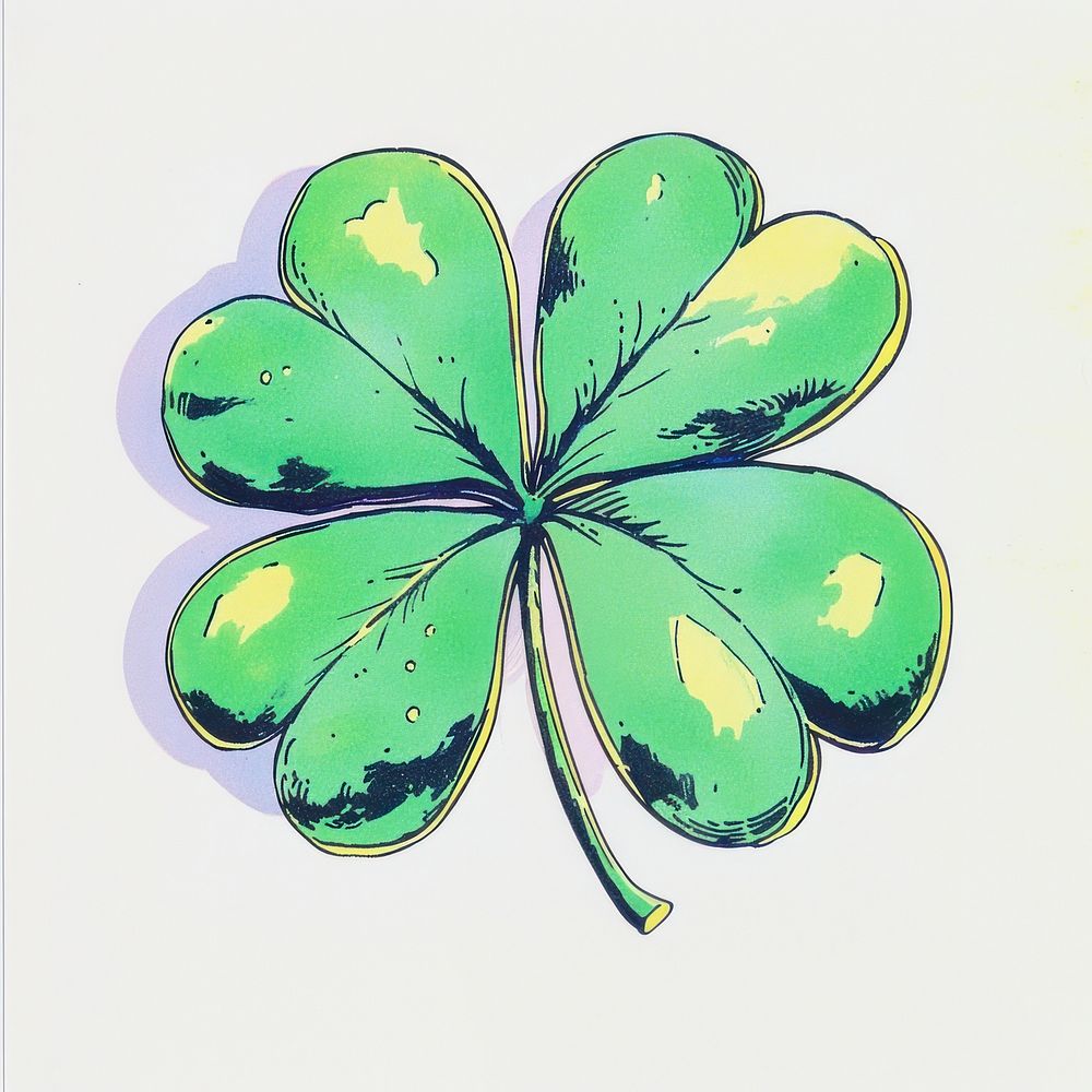 Green Clover left illustration clover | Free Photo Illustration - rawpixel