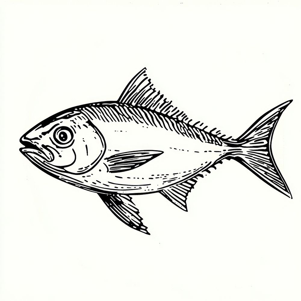 Tuna drawing animal sketch. | Free Photo Illustration - rawpixel