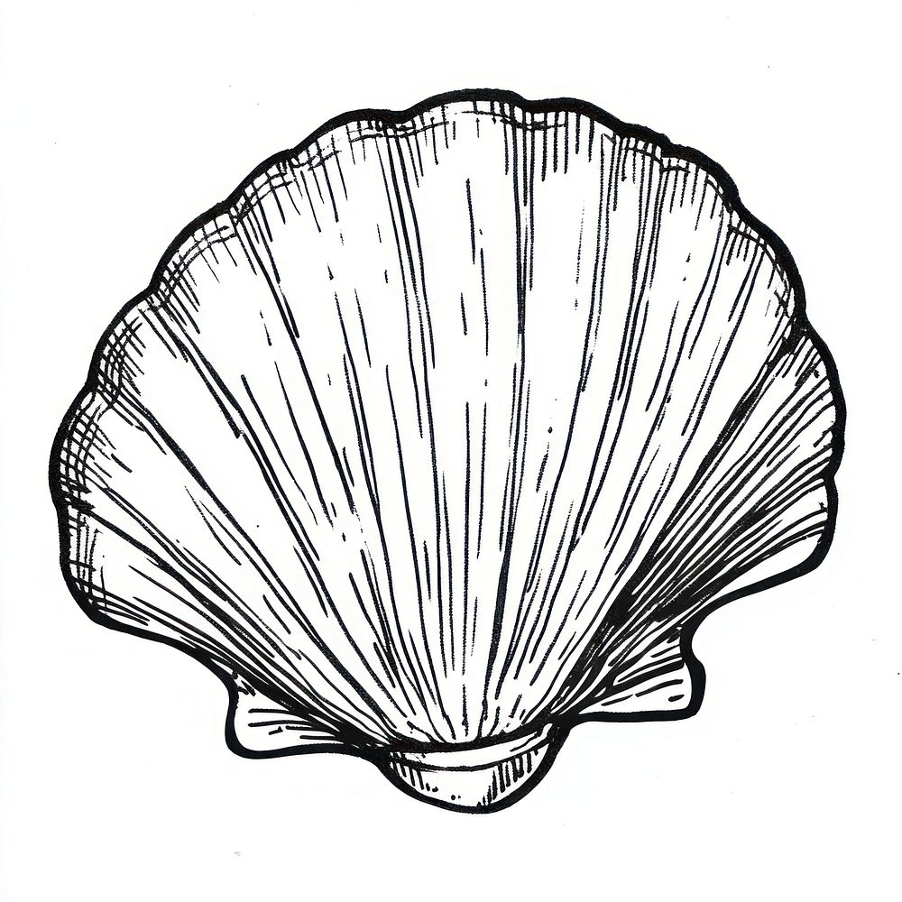 Shell seashell seafood drawing. | Free Photo Illustration - rawpixel