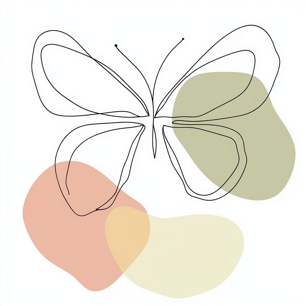 Abstract butterfly line art drawing | Free Photo Illustration - rawpixel