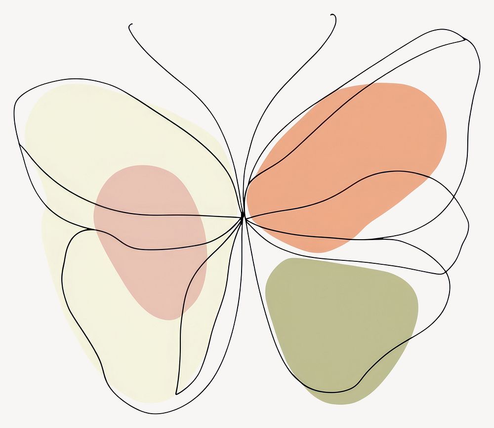 Abstract butterfly line art drawing | Free Vector - rawpixel