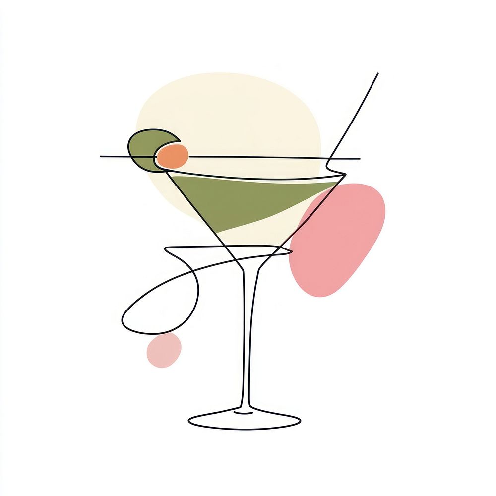 Abstract cocktail line art illustration | Free Photo Illustration ...