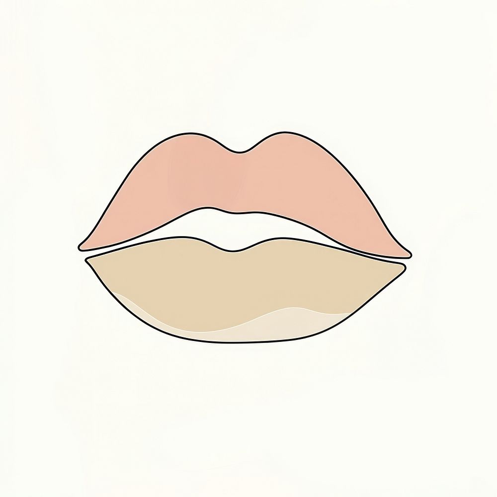 Abstract lip line art lips | Free Photo Illustration - rawpixel