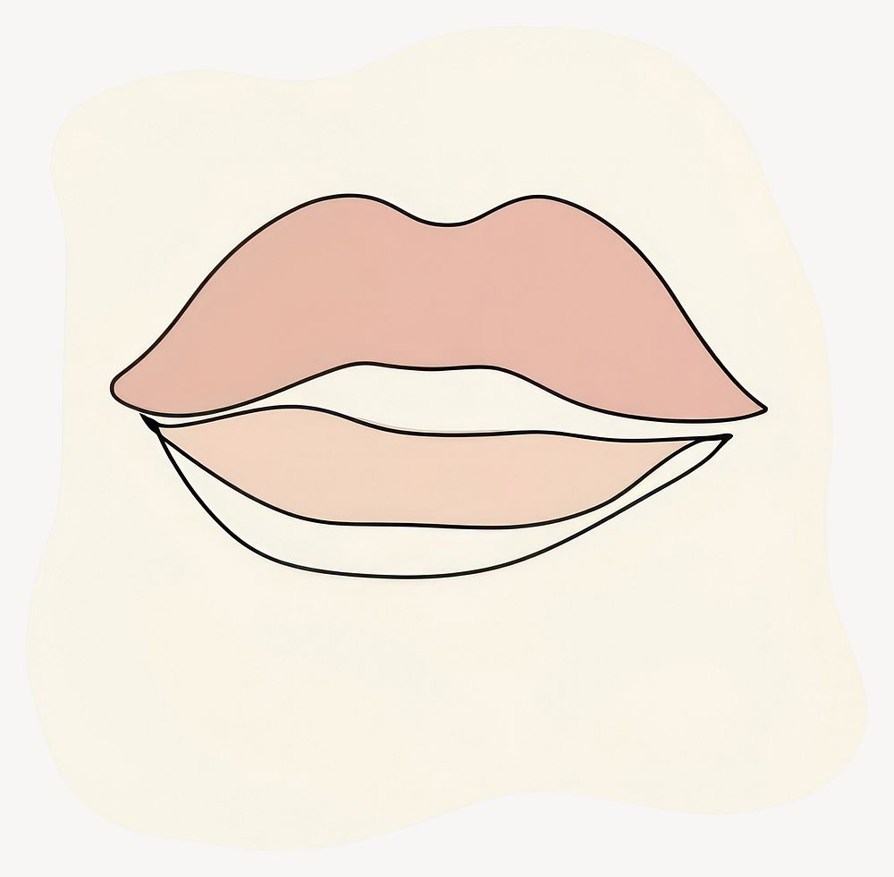 Abstract lip line art lips | Free Vector - rawpixel