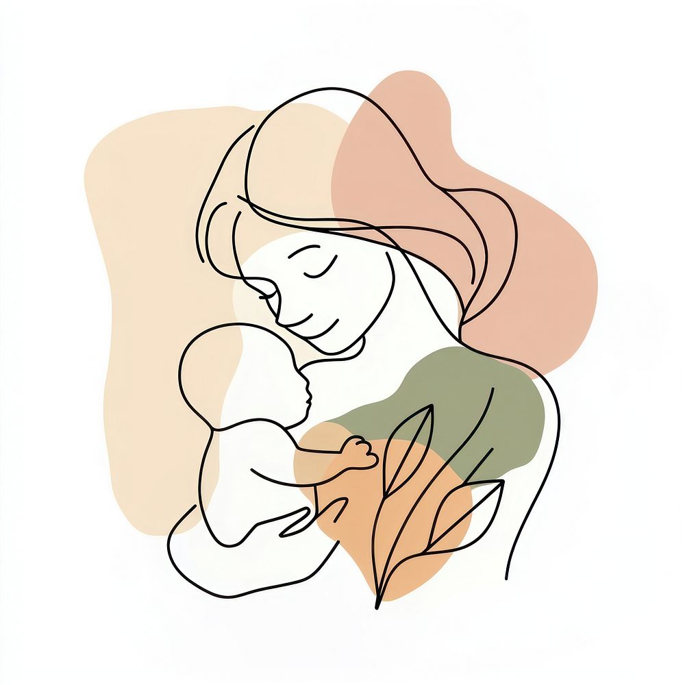 Abstract mother line art drawing | Free Photo Illustration - rawpixel