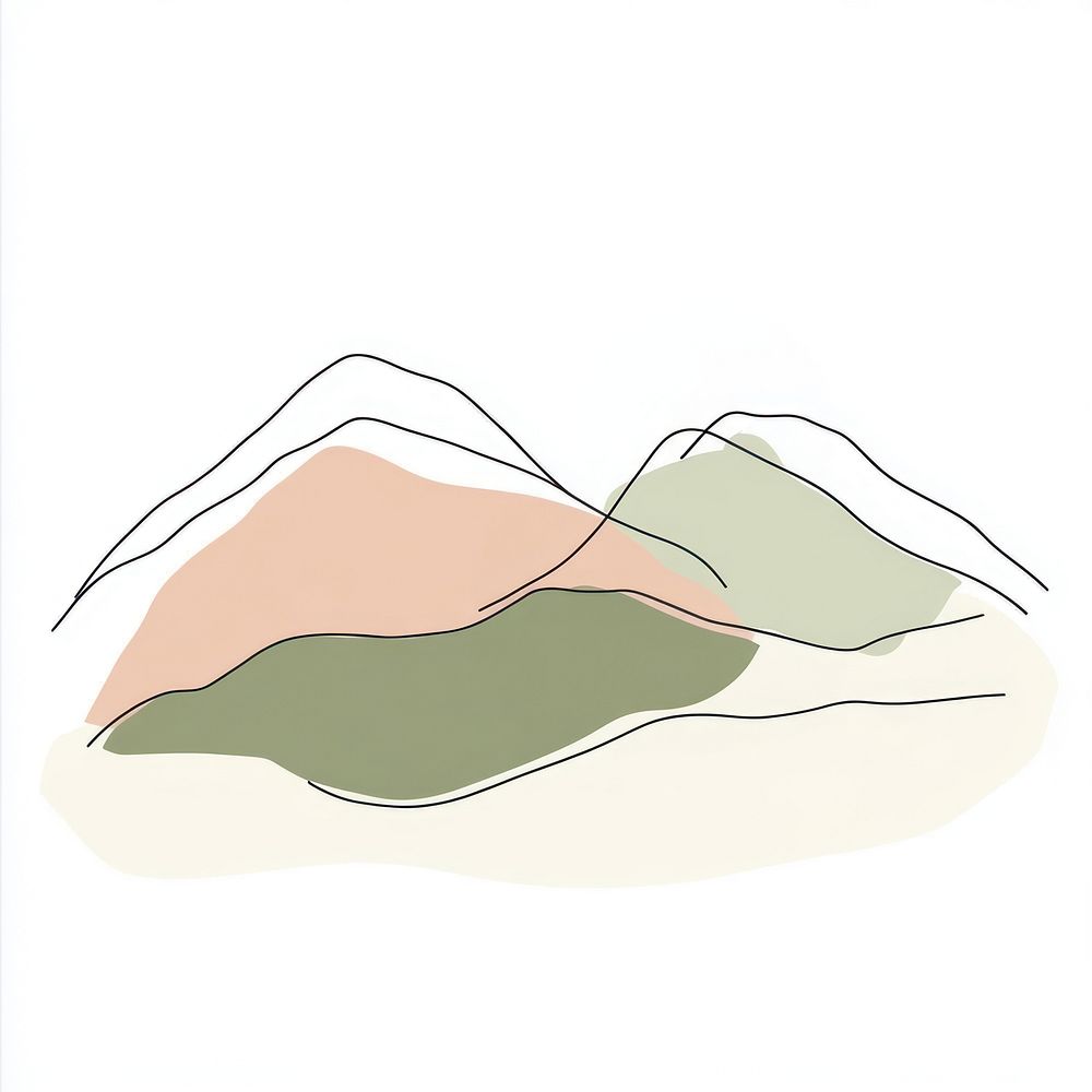 Abstract mountain line art drawing | Free Photo Illustration - rawpixel