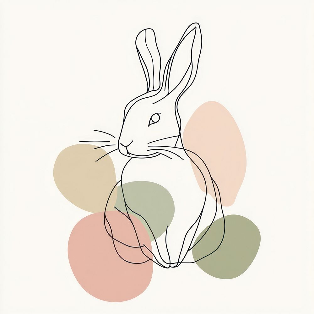 Abstract rabbit line art drawing | Free Photo Illustration - rawpixel