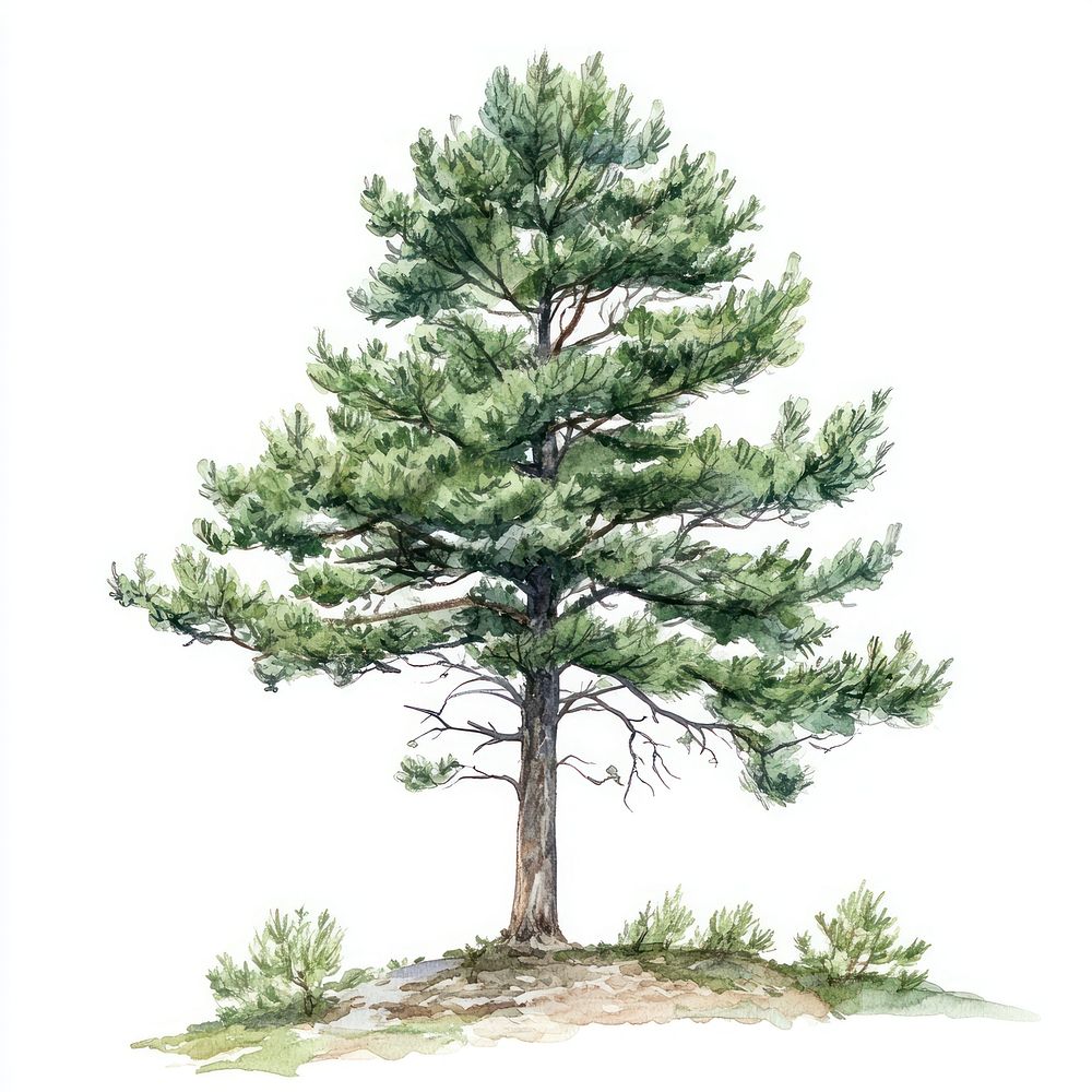 Western white pine tree illustration | Free Photo Illustration - rawpixel