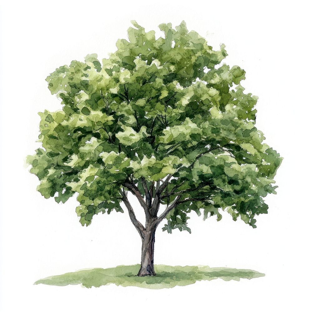 Walnut tree illustration watercolor painting. | Free Photo Illustration ...