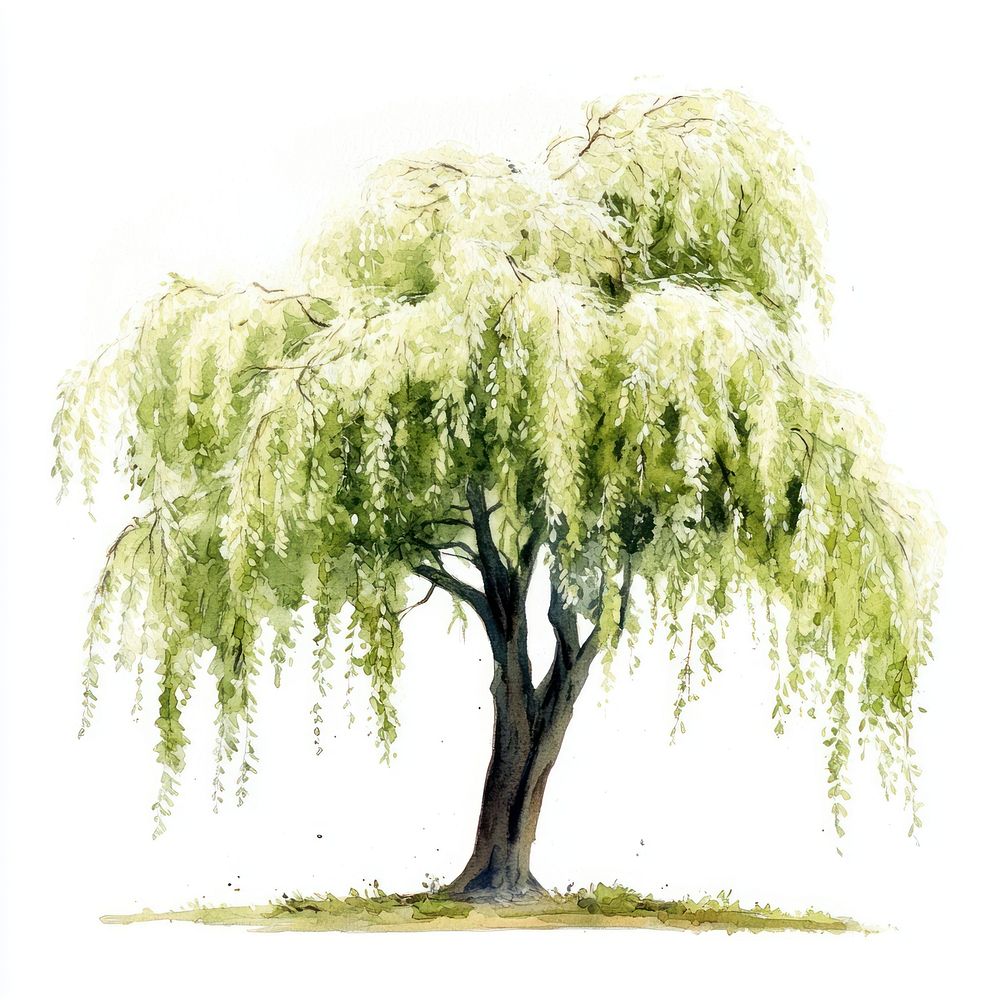 White willow tree illustration botanical | Free Photo Illustration ...