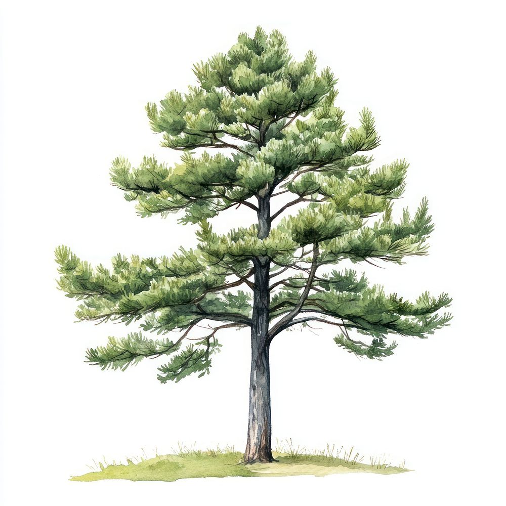 Western white pine tree illustration | Free Photo Illustration - rawpixel