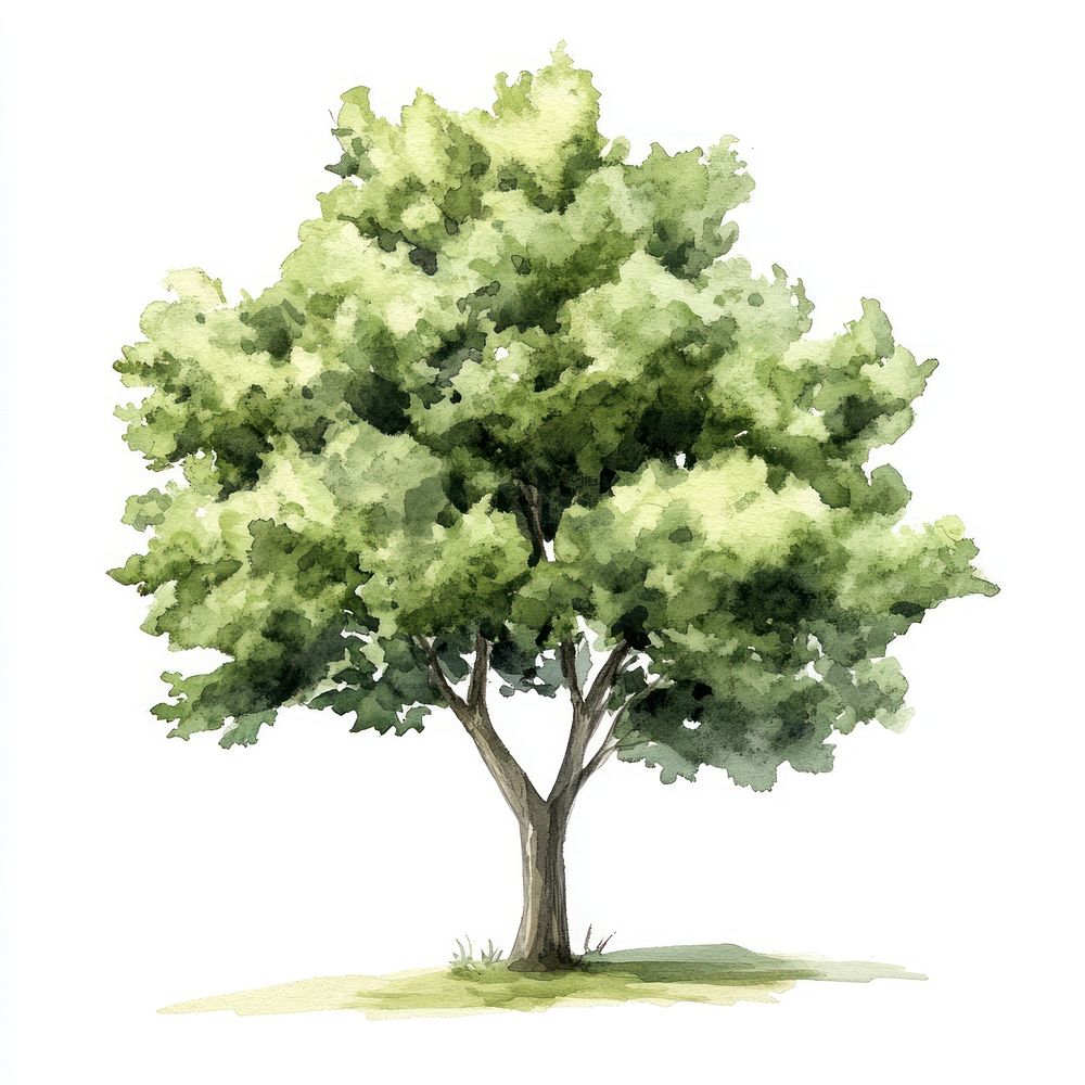 Green tree illustration watercolor art. | Free Photo Illustration ...