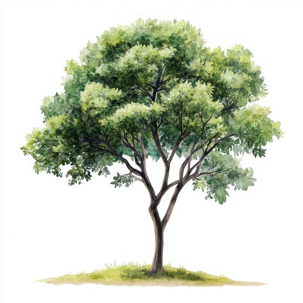 Green tree illustration watercolor art. | Free Photo Illustration ...