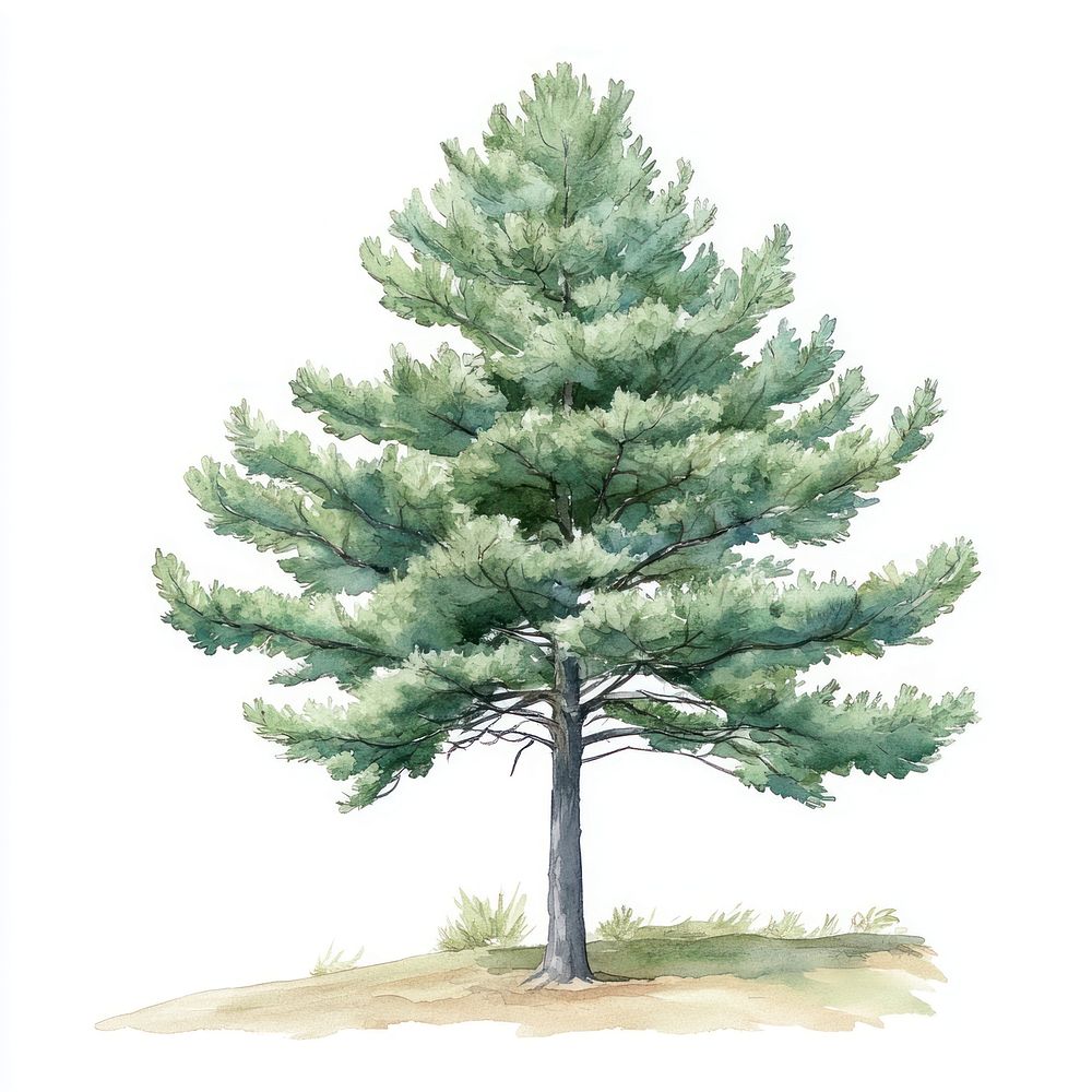 Western white pine tree illustration | Free Photo Illustration - rawpixel