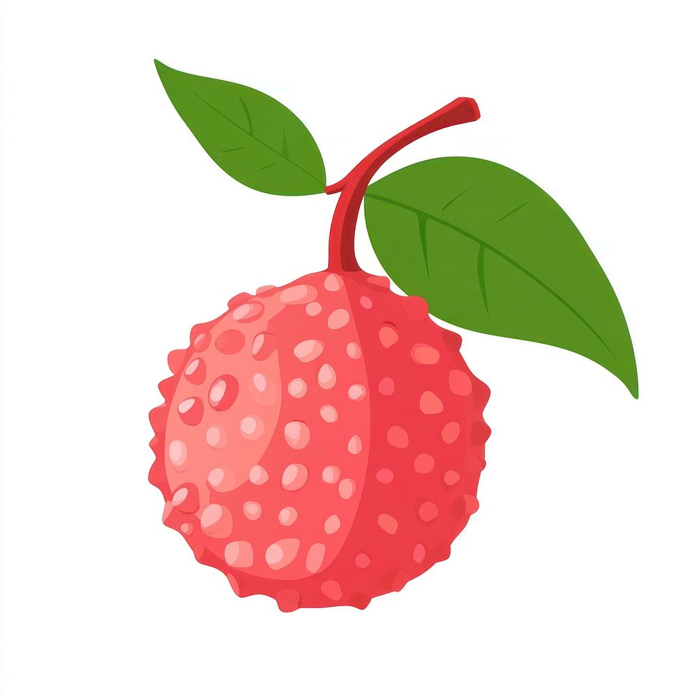 Lychee illustration fruit leaf. | Free Photo Illustration - rawpixel
