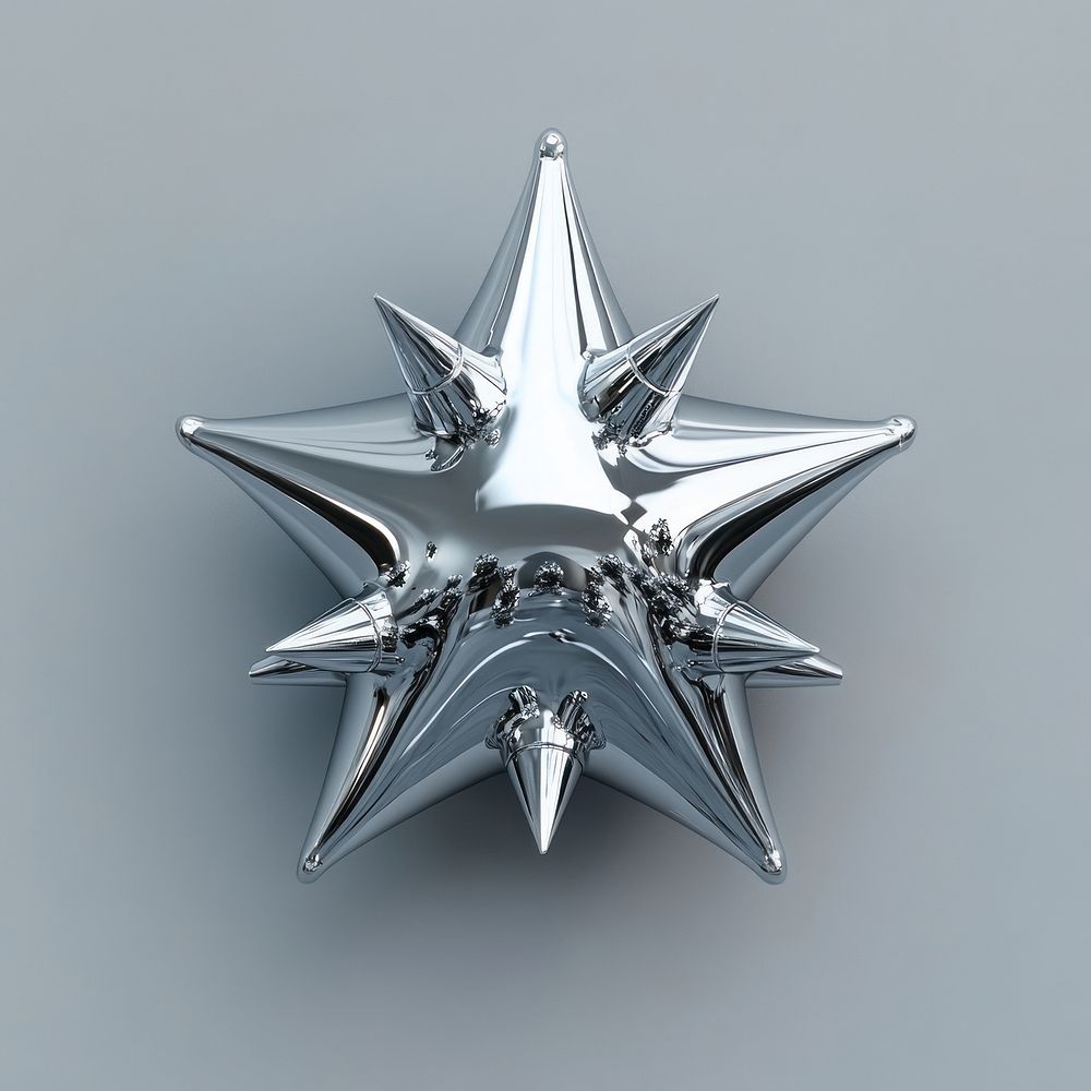 star-shaped planet illustration metallic silver. | Free Photo ...