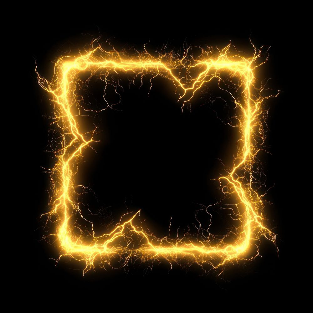 Neon thunderbolt frame background lightning | Free Photo - rawpixel