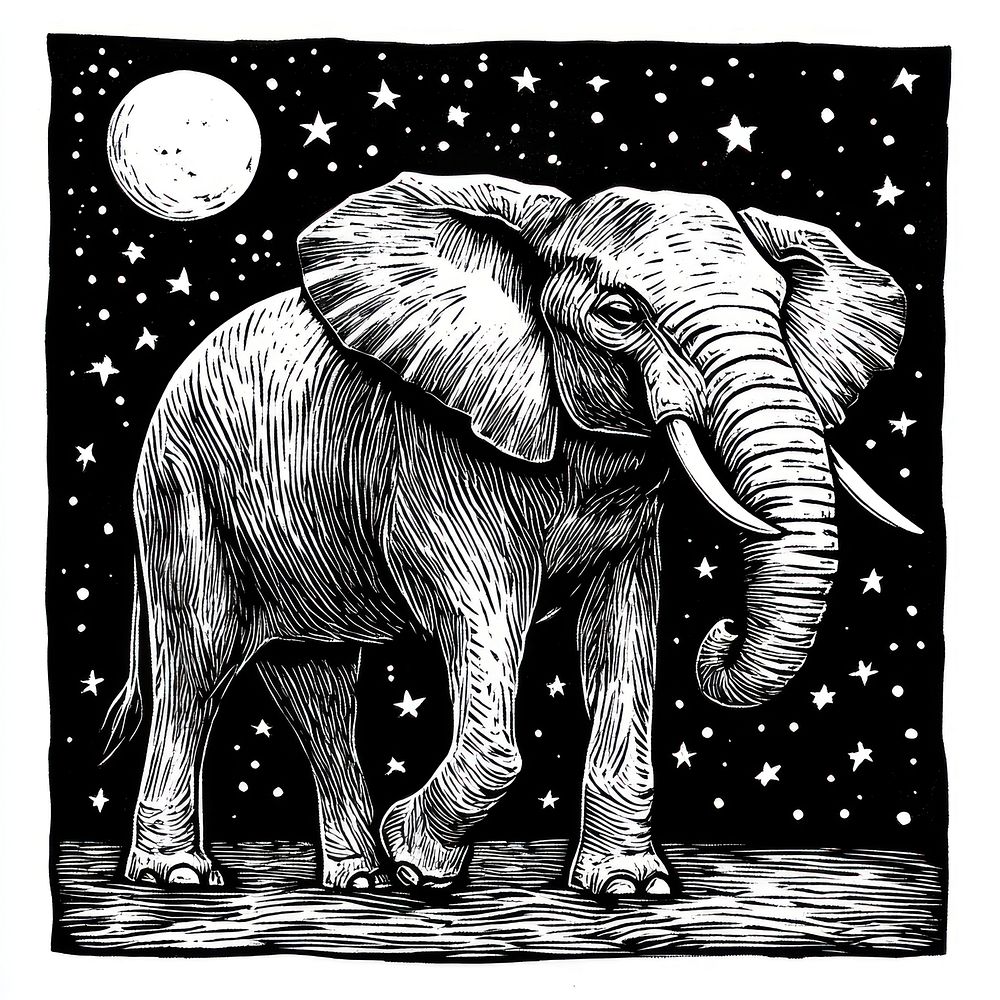 Elephant elephant wildlife drawing. | Free Photo Illustration - rawpixel