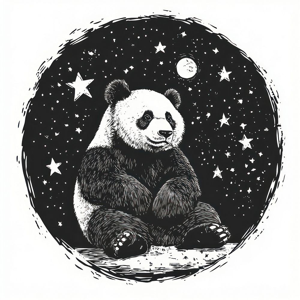 Panda animal panda night. | Free Photo Illustration - rawpixel