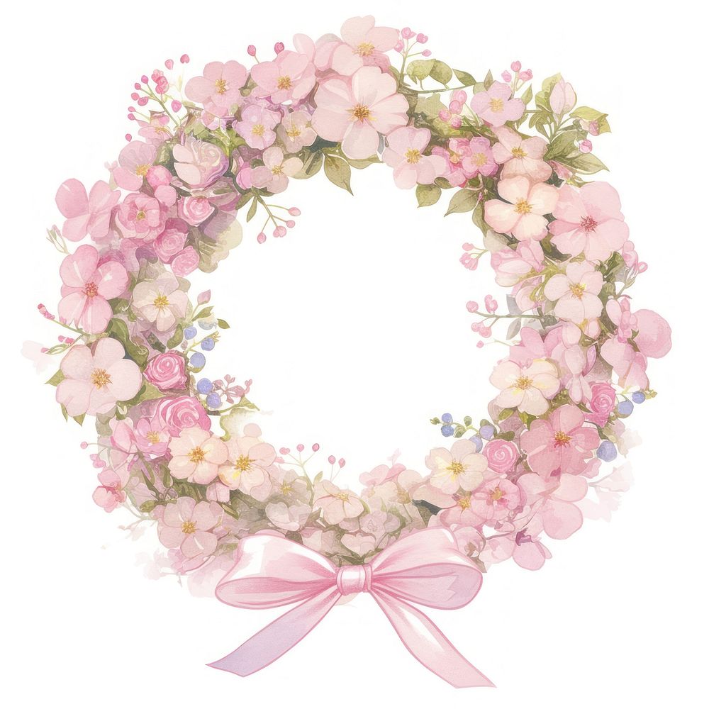 Coquette flower wreath flowers illustration | Free Photo Illustration ...