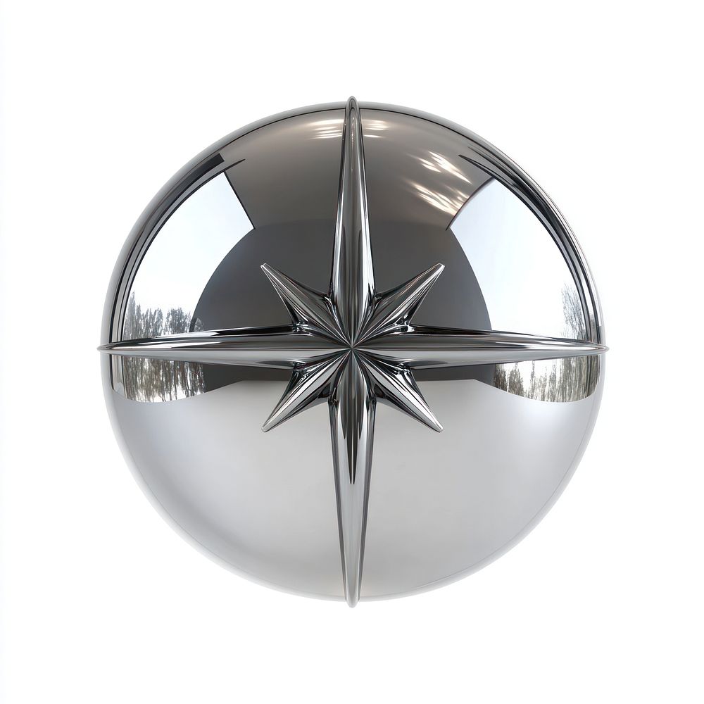 Chrome sphere surrounded four-pointed starburst | Free Photo ...