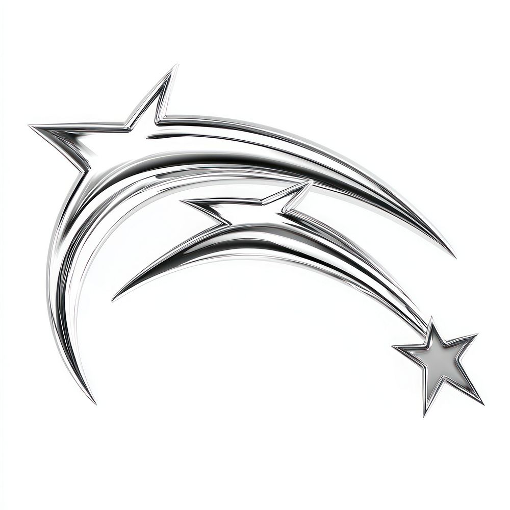 Dual shooting star illustration chrome | Free Photo Illustration - rawpixel