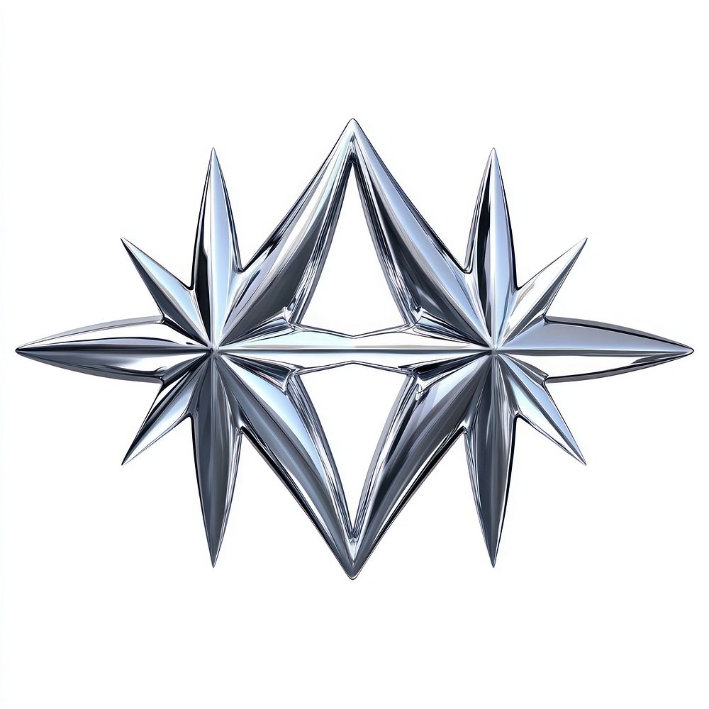 Four-pointed starbursts reflective emblem chrome. | Free Photo ...