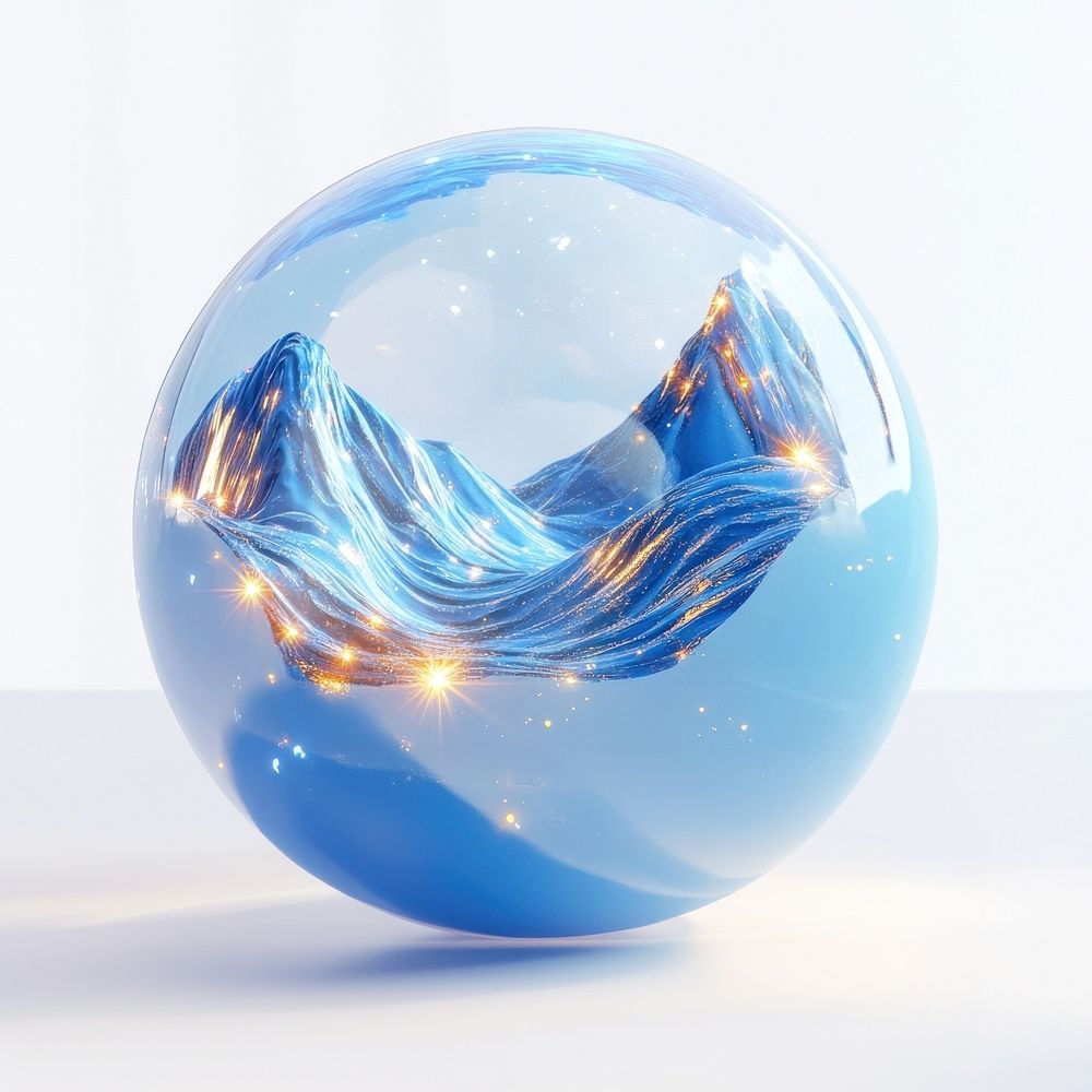 Blue glossy bubble sparkling sphere | Free Photo Illustration - rawpixel