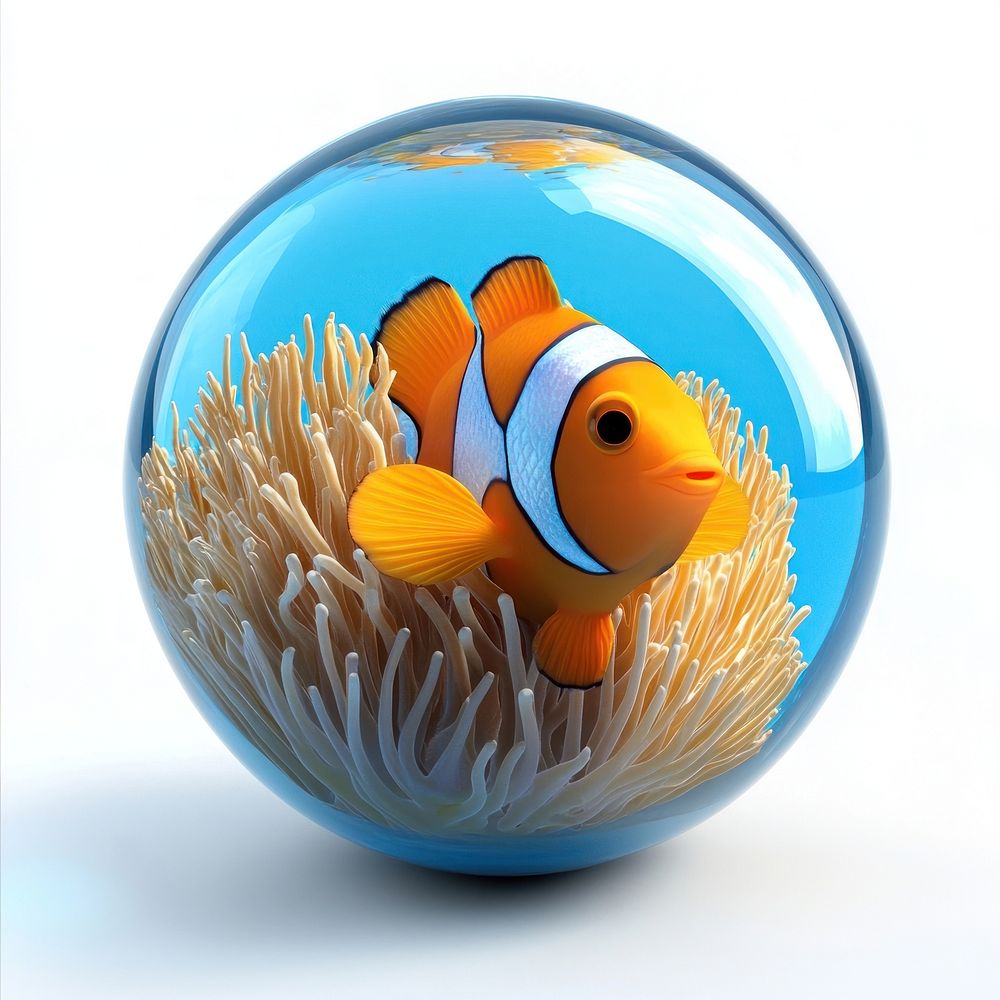 Clown fish sphere illustration invertebrate | Free Photo Illustration ...