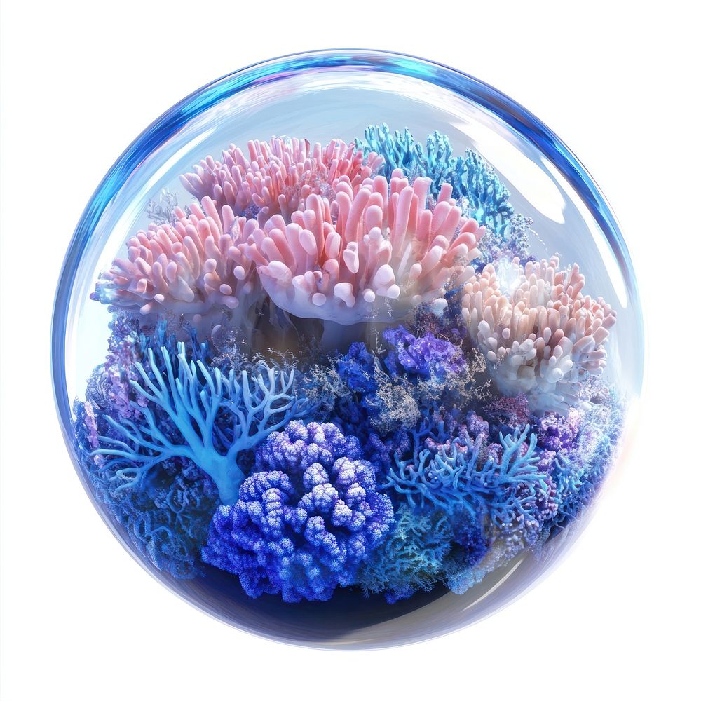 Coral sphere nature ocean reef. | Free Photo Illustration - rawpixel