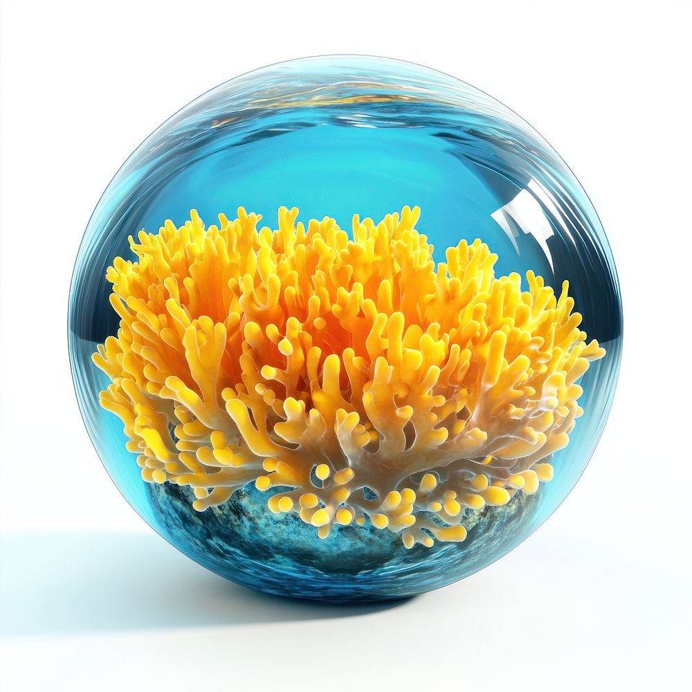 Coral fish sphere glass invertebrate | Free Photo Illustration - rawpixel