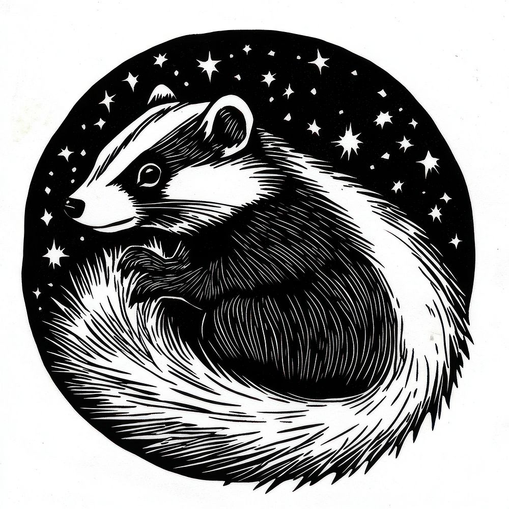 Skunk animal night black. | Free Photo Illustration - rawpixel