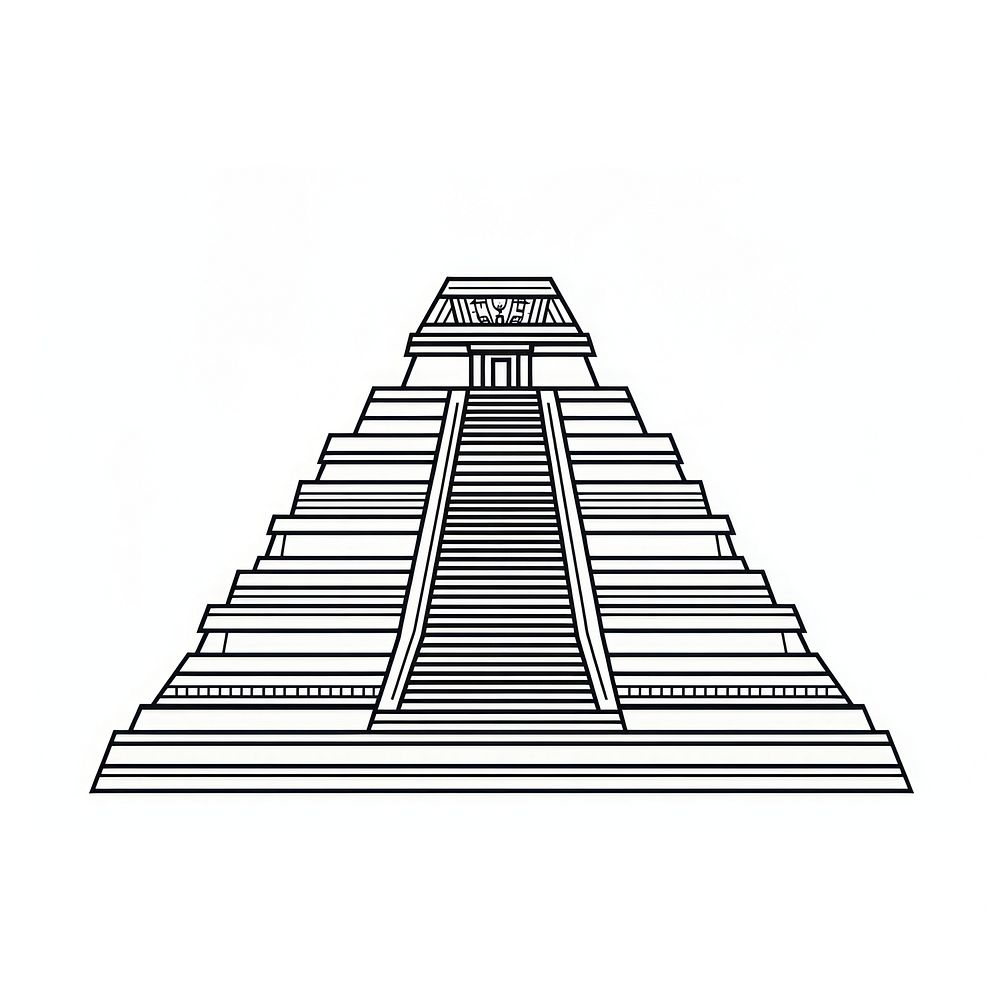 Aztec pyramid art architecture drawing. | Free Photo Illustration ...