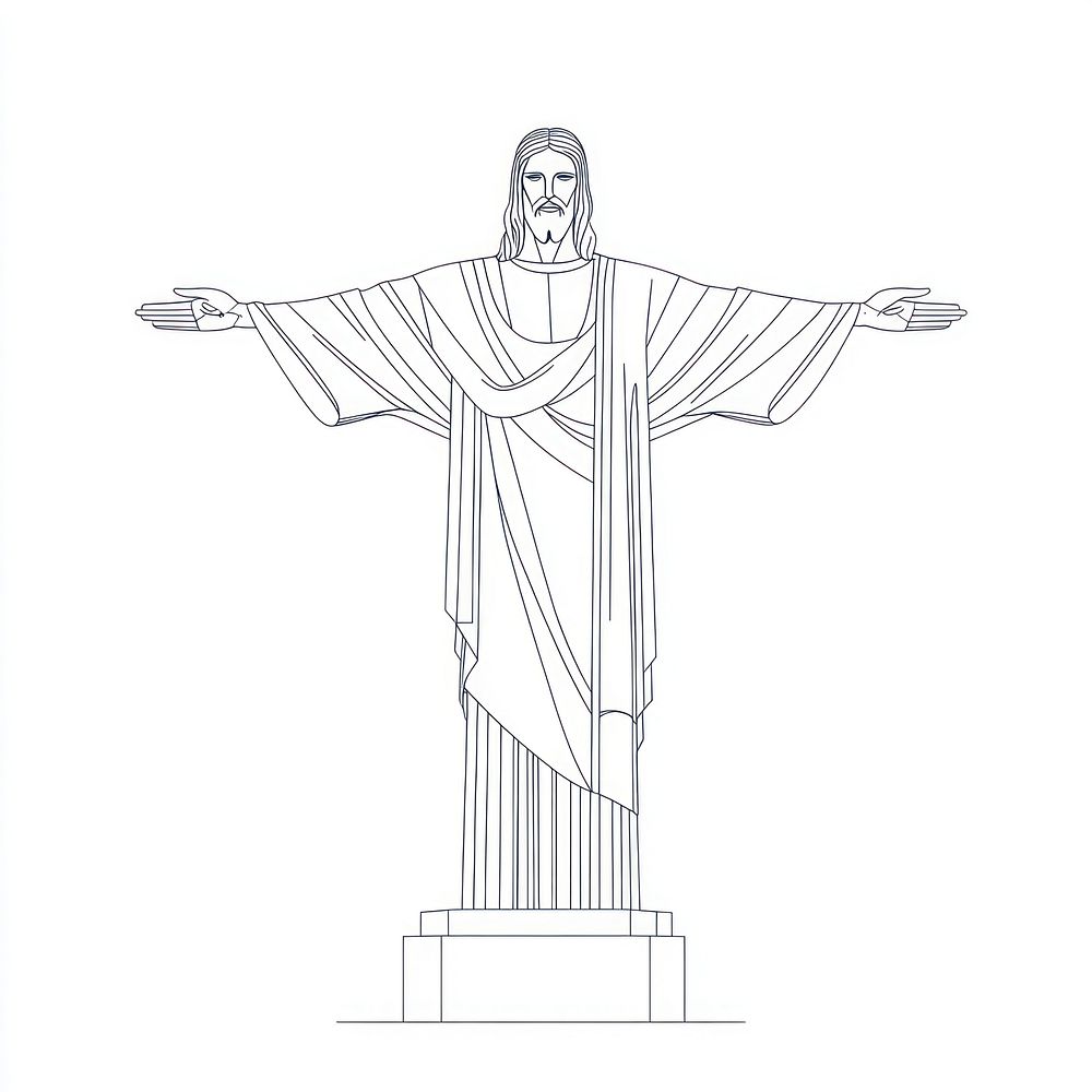 Christ redeemer art illustration drawing | Free Photo Illustration ...