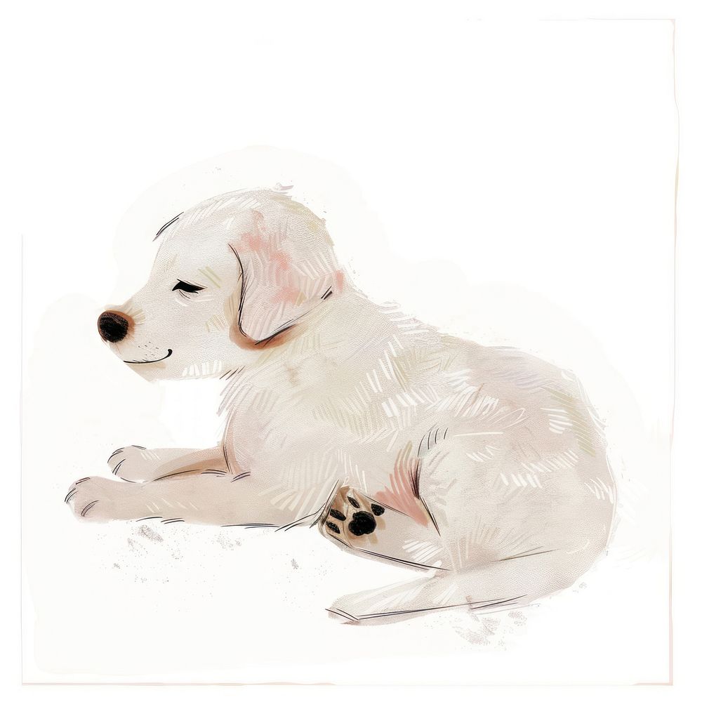Cute puppy illustration drawing animal | Free Photo Illustration - rawpixel