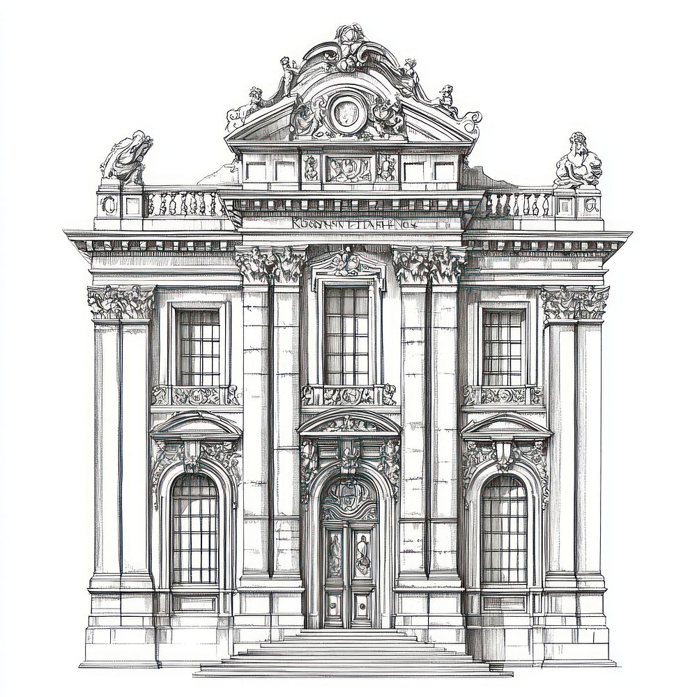Renaissance architecture drawing architectural art. | Free Photo ...