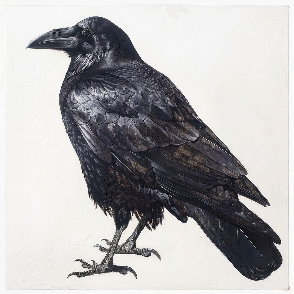 A raven bird art nature-inspired. | Free Photo Illustration - rawpixel