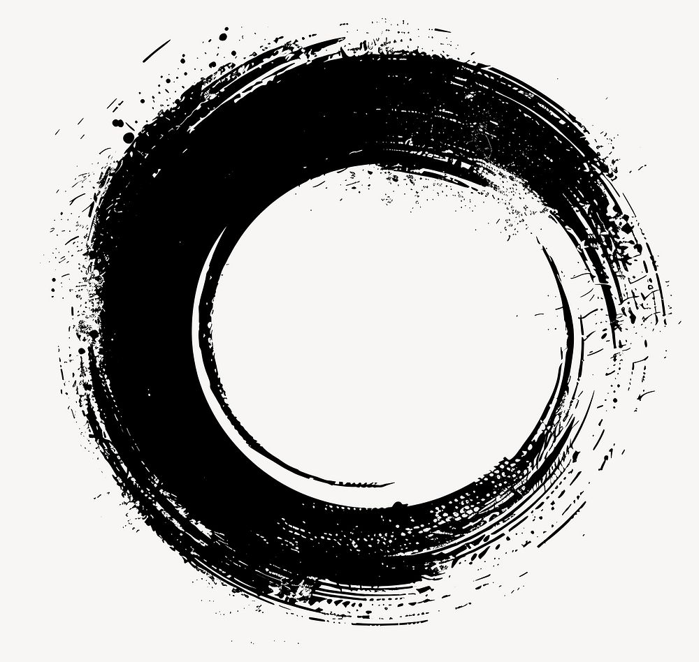 Black brush stroke curve circles | Free Vector Illustration - rawpixel