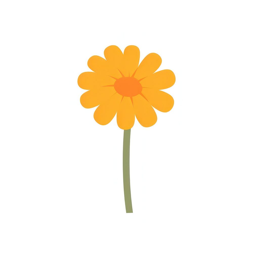 Calendula flower illustration simple art. | Free Photo Illustration ...