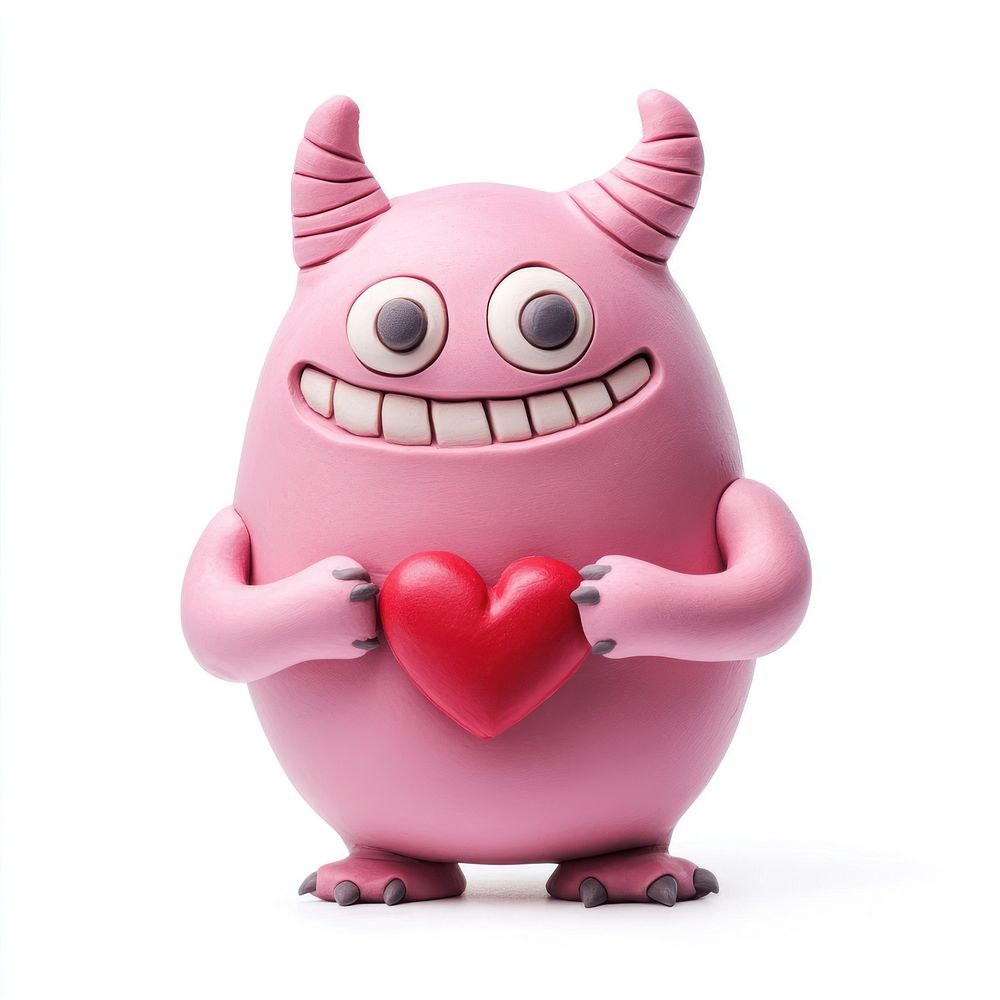 Monster heart pink cute. | Free Photo Illustration - rawpixel