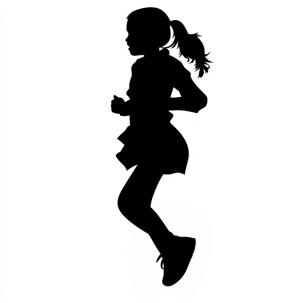 Girl running silhouette illustration black. | Free Photo Illustration ...