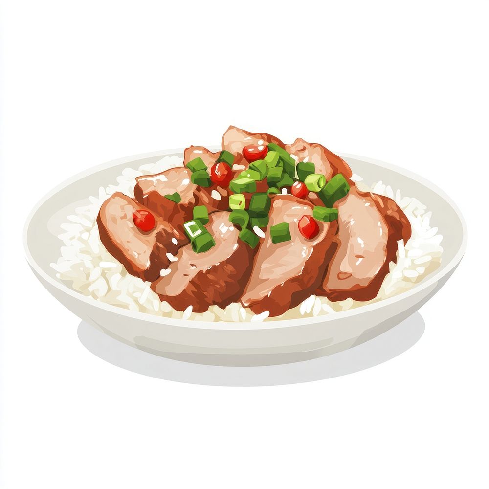 Pork rice illustration transparent background. | Free Photo ...