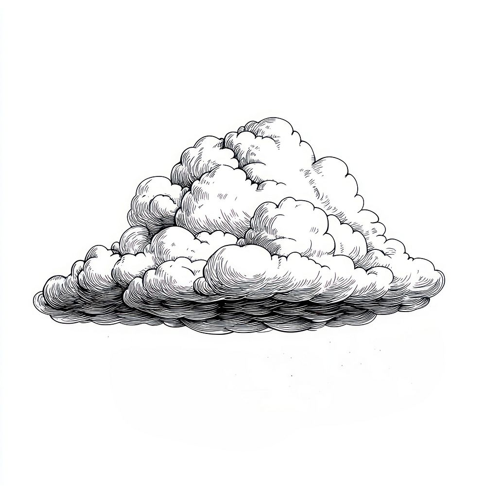 Cloud art drawing sketch. | Free Photo Illustration - rawpixel