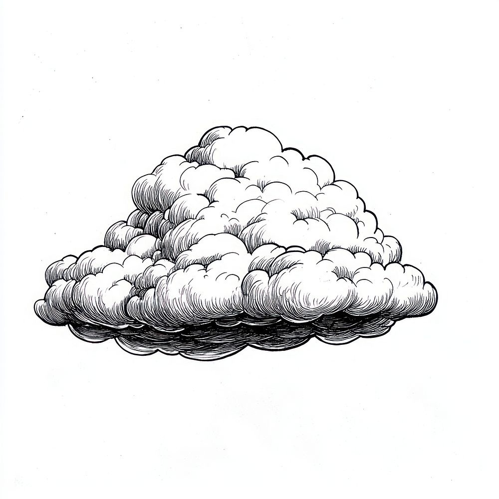 Cloud art drawing sketch. | Free Photo Illustration - rawpixel