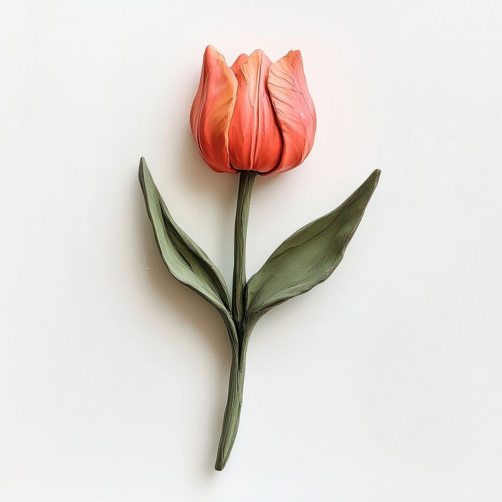 Tulip flower clay handcrafted decoration. | Free Photo - rawpixel