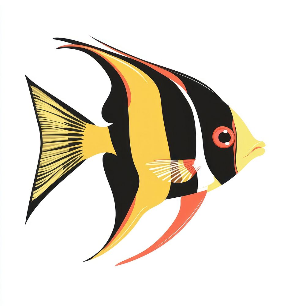 Angel fish illustration marine ocean. | Free Photo Illustration - rawpixel