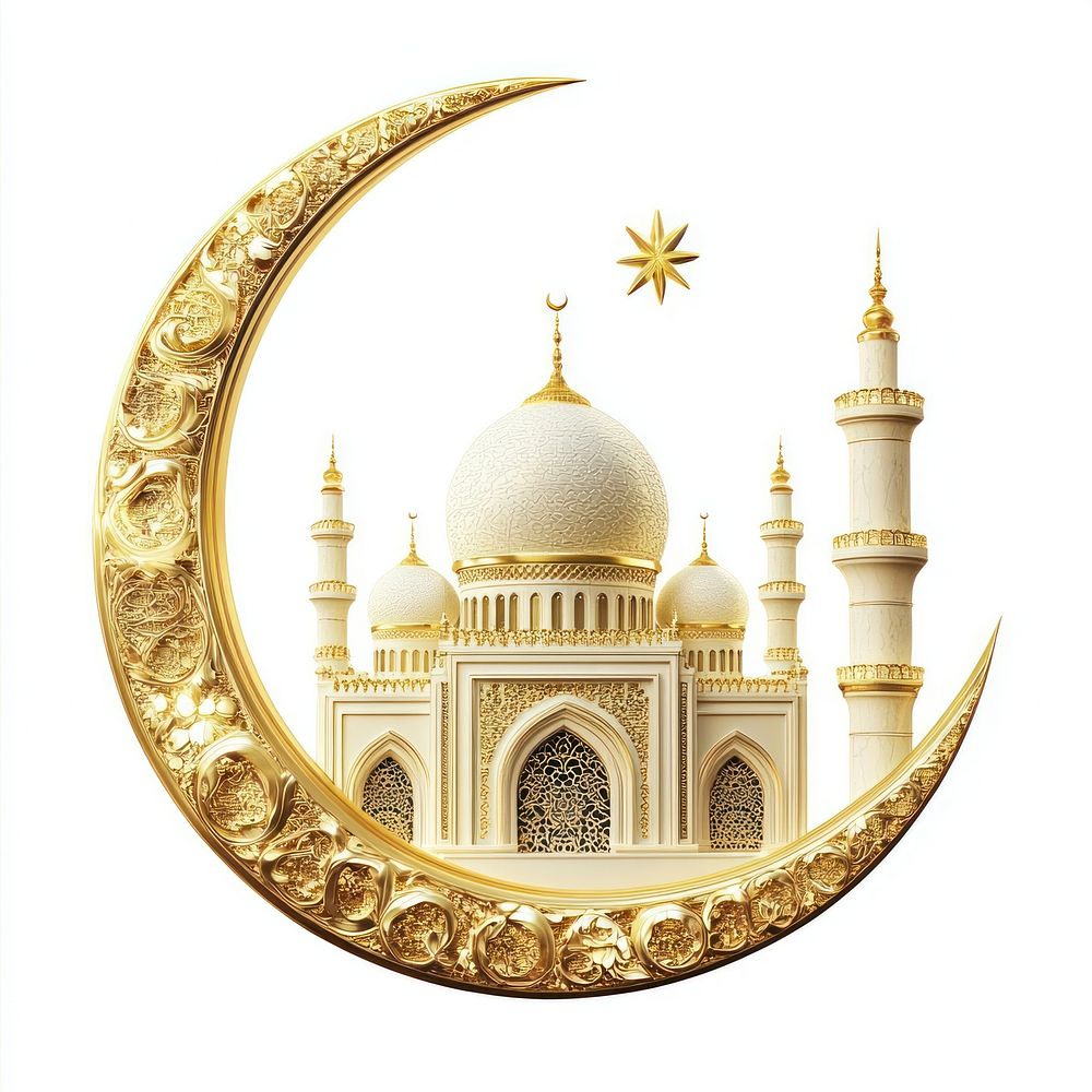 Ramadan Mosque and Moon Golden | Free Photo - rawpixel