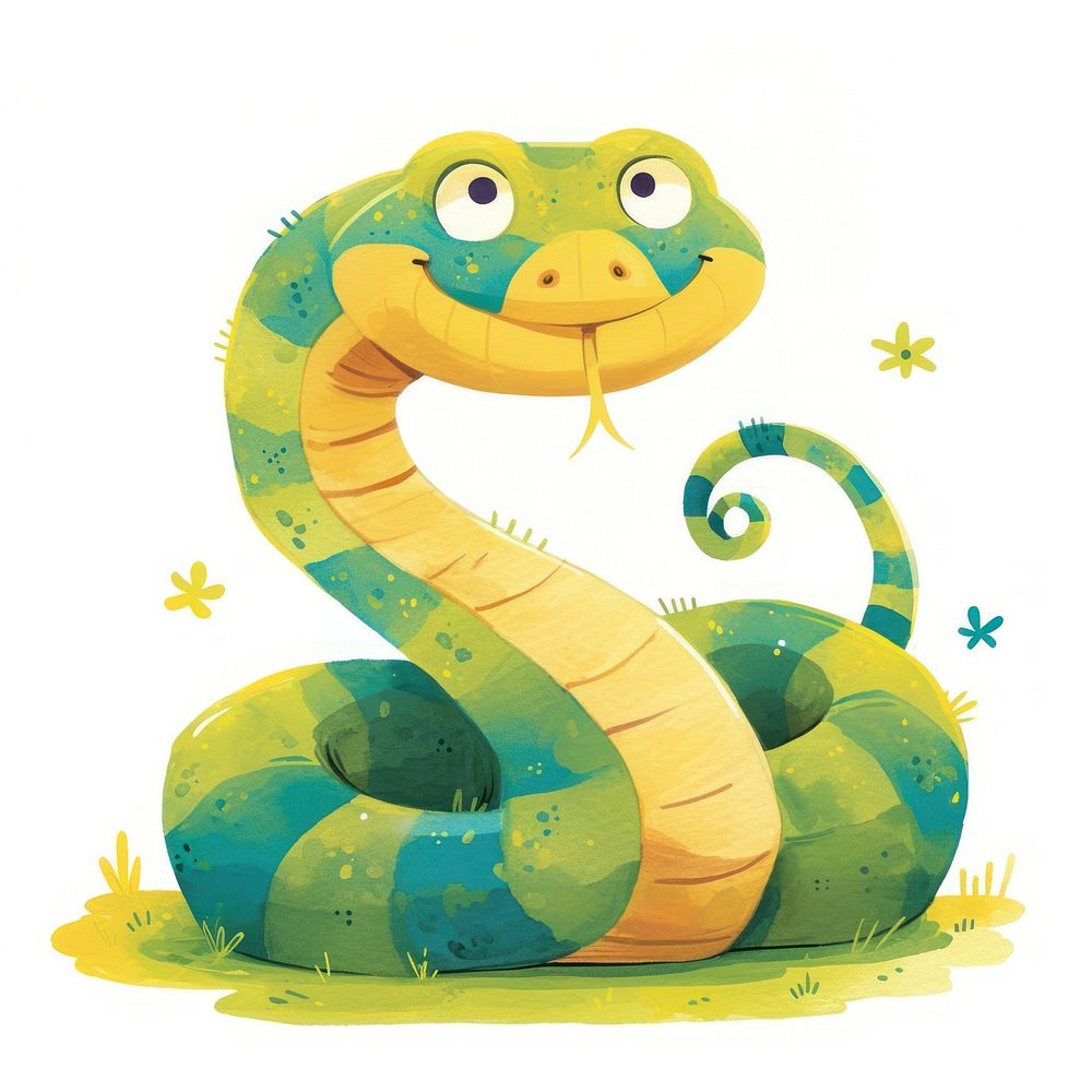 Cute snake illustration children's character | Free Photo Illustration ...