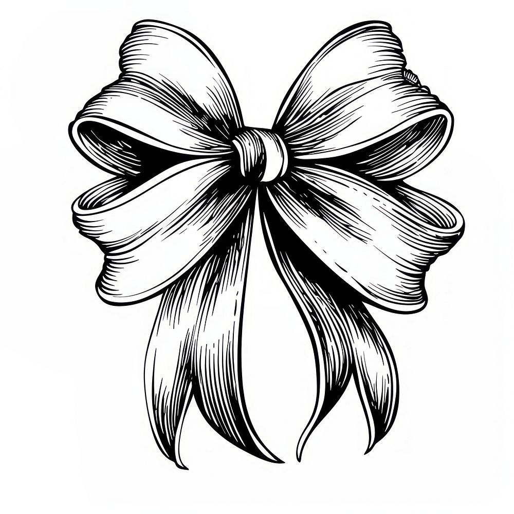 Flower ribbon bow art drawing | Free Photo Illustration - rawpixel