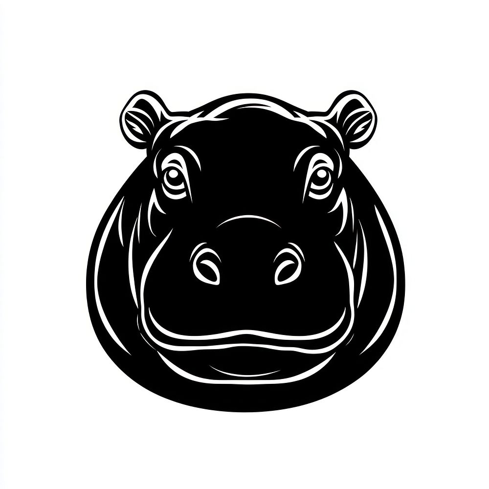Pygmy hippopotamus face linear illustration | Free Photo Illustration ...